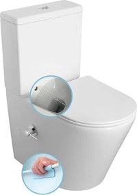 Sapho Sapho, PACO CLEANWASH WC kombi mísa, integrovaná baterie a bidetová sprška, spodní/zadní, bílá, PC1012RX