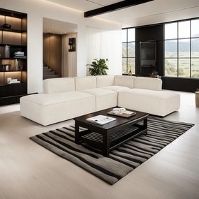 Hanah Home Rohová pohovka MORE M krémová pravá
