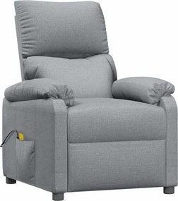 Masážní křeslo světle šedé textil 322456