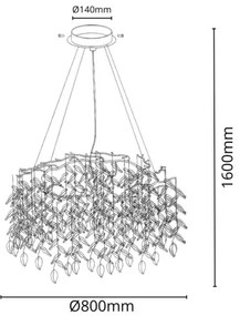 Křišťálový lustr na lanku 12xG9/40W/230V zlatá