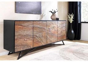 Massive home | Luxusní komoda MOUNTAIN SOUL z akáciového masivu a přírodního kamene 175cm
