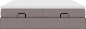 Osmanský rám postele s matrací taupe 180x200cm textil 3311245