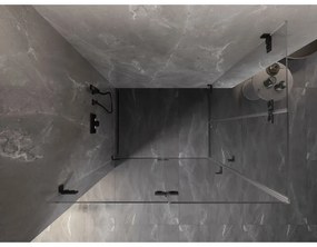 Mexen Lunar-F Duo, Skládací sprchový kout 100 x 70 cm, 8mm čiré sklo, černý profil, 836-100L-070P-70-00