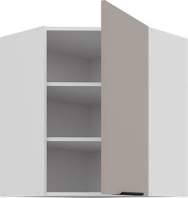 ARIA lb | horní kuchyňská skříňka 60x60 GN-72 1F (45°) rohová s policemi | 60x60 cm | bílá/béžová