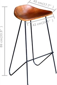 vidaXL Barové židle 4 ks pravá kůže [276363] Barva: Hnědá