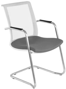 NARBUTAS - Jednací židle EVA SUA324 s bílým rámem a područkami