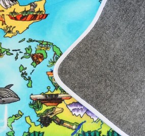 VOPI Kusový koberec World Map BARVA: Vícebarevný, ROZMĚR: 110x160 cm