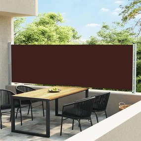 Zatahovací boční markýza / zástěna 140 x 600 cm hnědá 313374