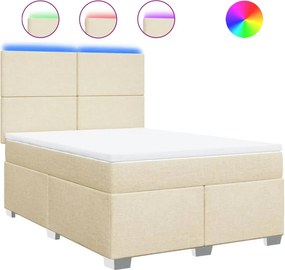 Box spring postel s matrací krémová 140x190 cm textil 3292781