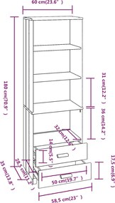 vidaXL Skříň HAMAR 60 x 35 x 180 cm masivní borovice [340491] Barva: Tmavě šedá