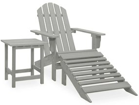 Zahradní židle Adirondack podnožka a stůl masivní jedle šedá 315930