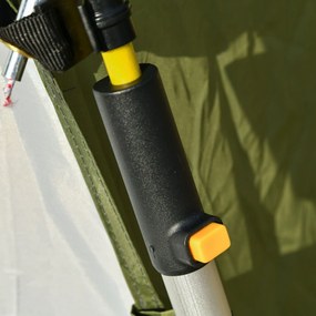 Outsunny Dvojcestný stan pro 4 osoby - Lehce, stabilní, voděodolný, UV 50+ pop-up stan pro kempování s háčkem, dveřmi, oknem, podlážkou, rodinný stan…