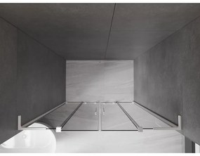 Mexen Velar L Duo, posuvné sprchové dveře do otvoru 140 cm, 8mm šedé sklo, bílá matná, 871-140-003-42-20