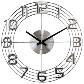 JVD Designové kovové stříbrné nástěnné hodiny JVD HT112.1 POSLEDNÍ KUS STAŇKOV