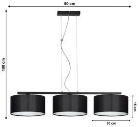 Lustr na lanku ASTRA 3xE27/60W/230V černá