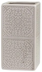 Latté porcelánový držák na kartáčky s ornamenty - 7*7*12 cm