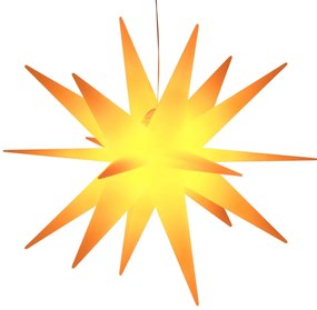 Svítící vánoční hvězda s LED skládací žlutá 100 cm