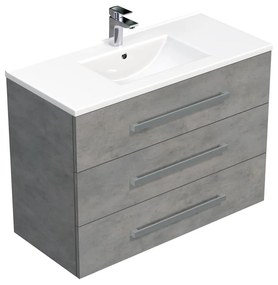 Koupelnová skříňka s umyvadlem Naturel Cube Way 100x76,5x46 cm beton mat CUBE461003BEMOD