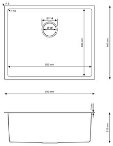Velazo Dřez 1 komorový, nerez - , 54x44 cm