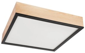 Lamkur | Stropní svítidlo NATURAL SQUARE 4xE27/15W/230V 48x48 cm borovice/černá | LA48864