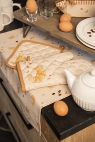 Béžová bavlněná utěrka Your Favorite Breakfast - 50*70 cm