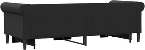 Válenda s přistýlkou černá 90 x 200 cm umělá kůže 3197723