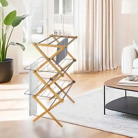 Erga Aurora Plus, věšák na sušení prádla 69x49,5x97 cm na postavení, hnědá-černá, ERG-SEP-1265SUAURPLUD