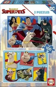 EDUCA Puzzle DC Liga supermazlíčků / 2x100 dílků / od 6 let