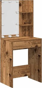 Set toaletního stolku s LED staré dřevo kompozitní dřevo 3329181