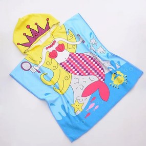 Dětské pončo MOŘSKÁ PRINCEZNA  modré