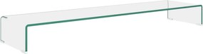 TV stolek / podstavec na monitor čiré sklo 120x30x13 cm 244133