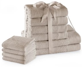 Sada bavlněných ručníků AmeliaHome AMARI 2+4+4 ks béžová