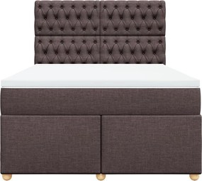 Box spring postel s matrací tmavě hnědá 140x190 cm textil 3291285