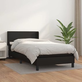 vidaXL Box spring postel s matrací 80 x 200 cm umělá kůže [3130689] Barva: Černá