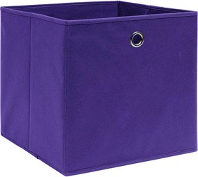 Úložné boxy 10 ks fialové 32 x 32 x 32 cm textil 288355