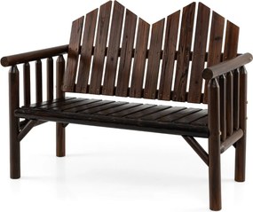 Costway 2-sedák zahradní lavice z masivního dřeva loveseat se šikmým opěradlem