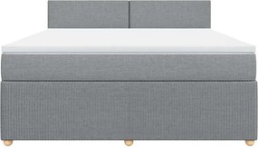 Box spring postel s matrací světle šedá 180 x 200 cm textil 3287528