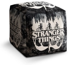 Sablio Taburet Cube Stranger Things White: 40x40x40 cm