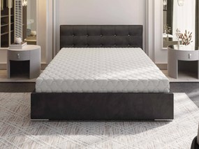 Manželská postel 140 cm Lonnie (černá) (s roštem a úložným prostorem). 1047075