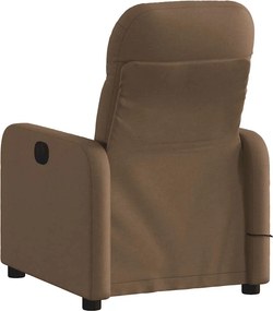 Elektrické masážní polohovací křeslo hnědé textil 3206790
