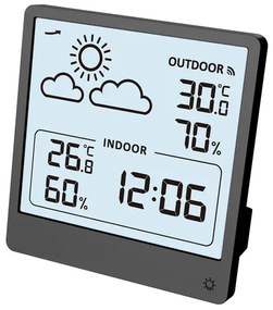 JVD Digitální černý budík do sítě JVD SB3347.2