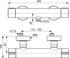 Ideal Standard ALU+ - Termostatická sprchová baterie | hedvábná černá