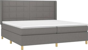 Box spring postel s matrací tmavě šedá 200x200 cm textil 3132018