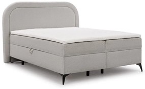 Světle šedá boxspring postel s úložným prostorem 180x200 cm Ornes – Ropez
