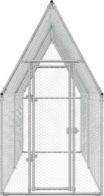 Klec pro kuřata stříbrná 400 x 100 x 190 cm pozinkovaná ocel 172551