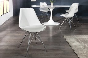 Jídelní židle 4 ks IKAROS Dekorhome Bílá / stříbrná