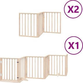 Zábrana pro psy s dvířky skládací 12 panelů 600 cm topol 3155530