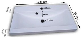 Koupelnová sestava MONTREAL XL s umyvadlem, bílá/bílá lesk (MOB00005, MOB00005, MOB0030/10/60)
