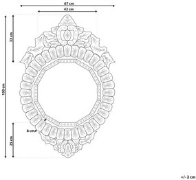 Nástěnné zrcadlo Crayon (stříbrná). 1078506