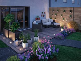 P 94588 Plug & Shine LED zemní svítidlo Smart Home Zigbee zlaté světlo spot neláká hmyz IP65 CCT 4,6W černá/ocel - PAULMANN